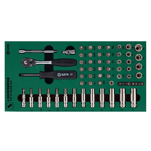 SATA 1/4"DR ソケットレンチセット(ﾄﾚｰ入り) 09901